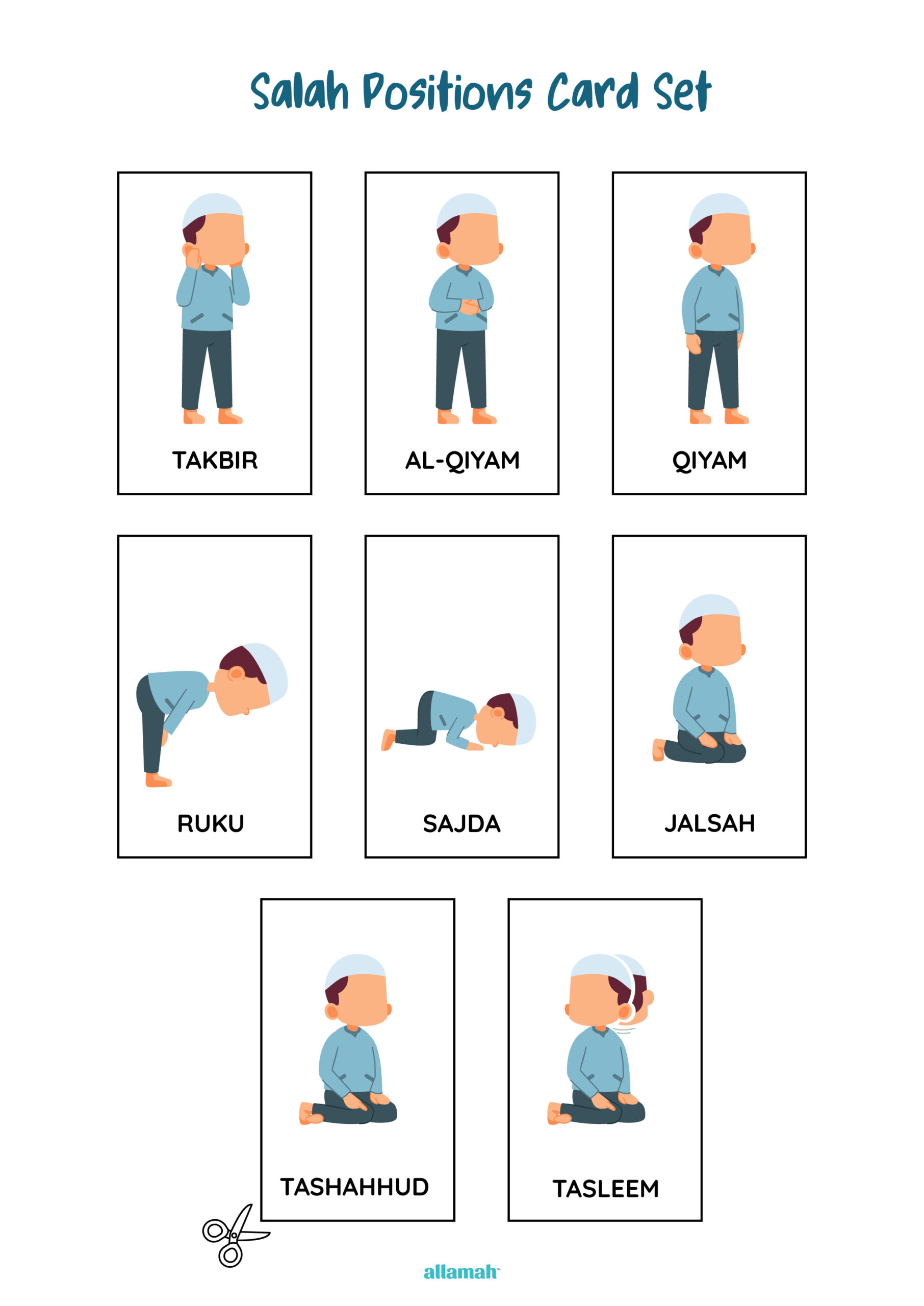 Salah Positions Cards – Welcome to Allamah