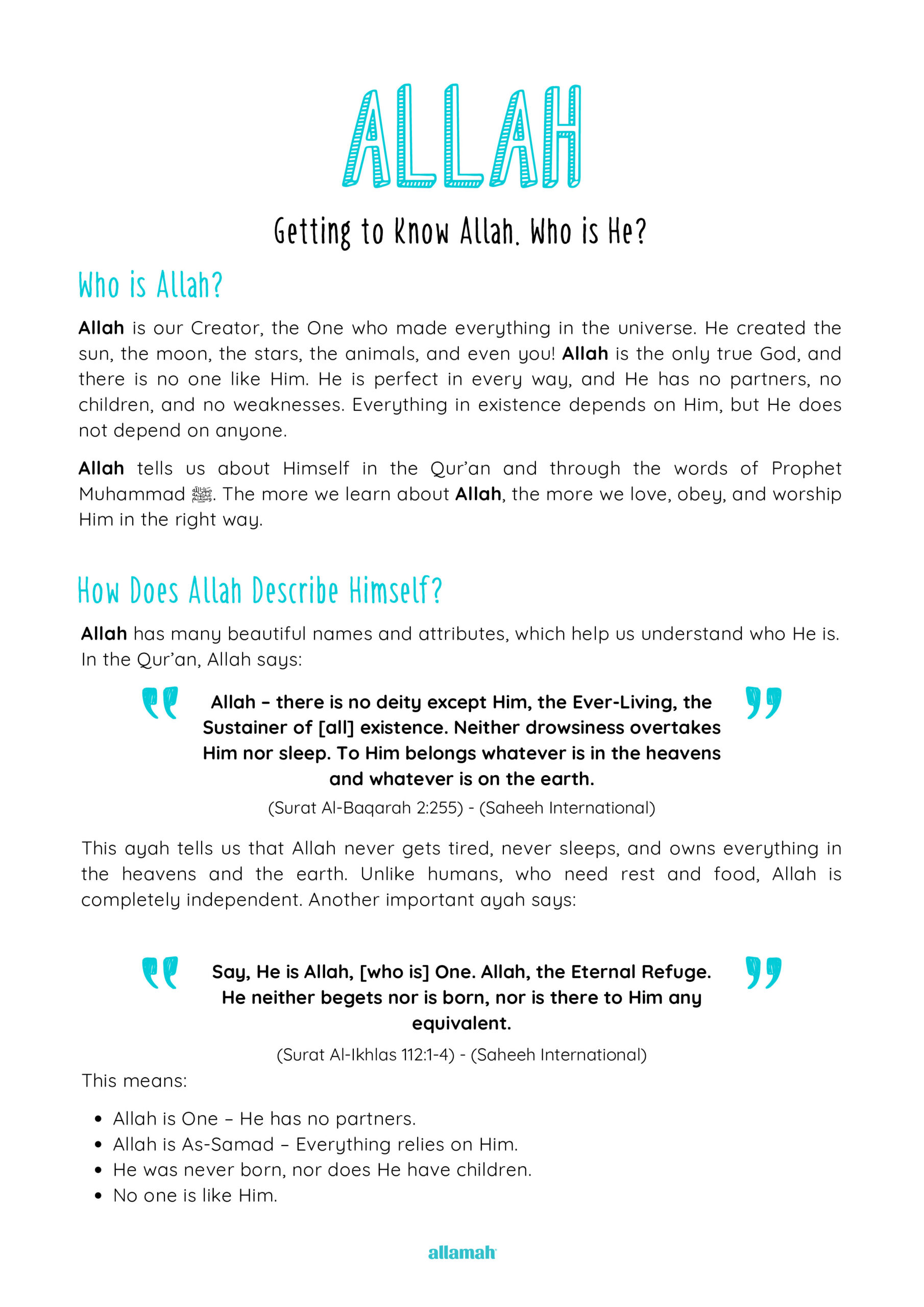 Allah Info – Welcome to Allamah