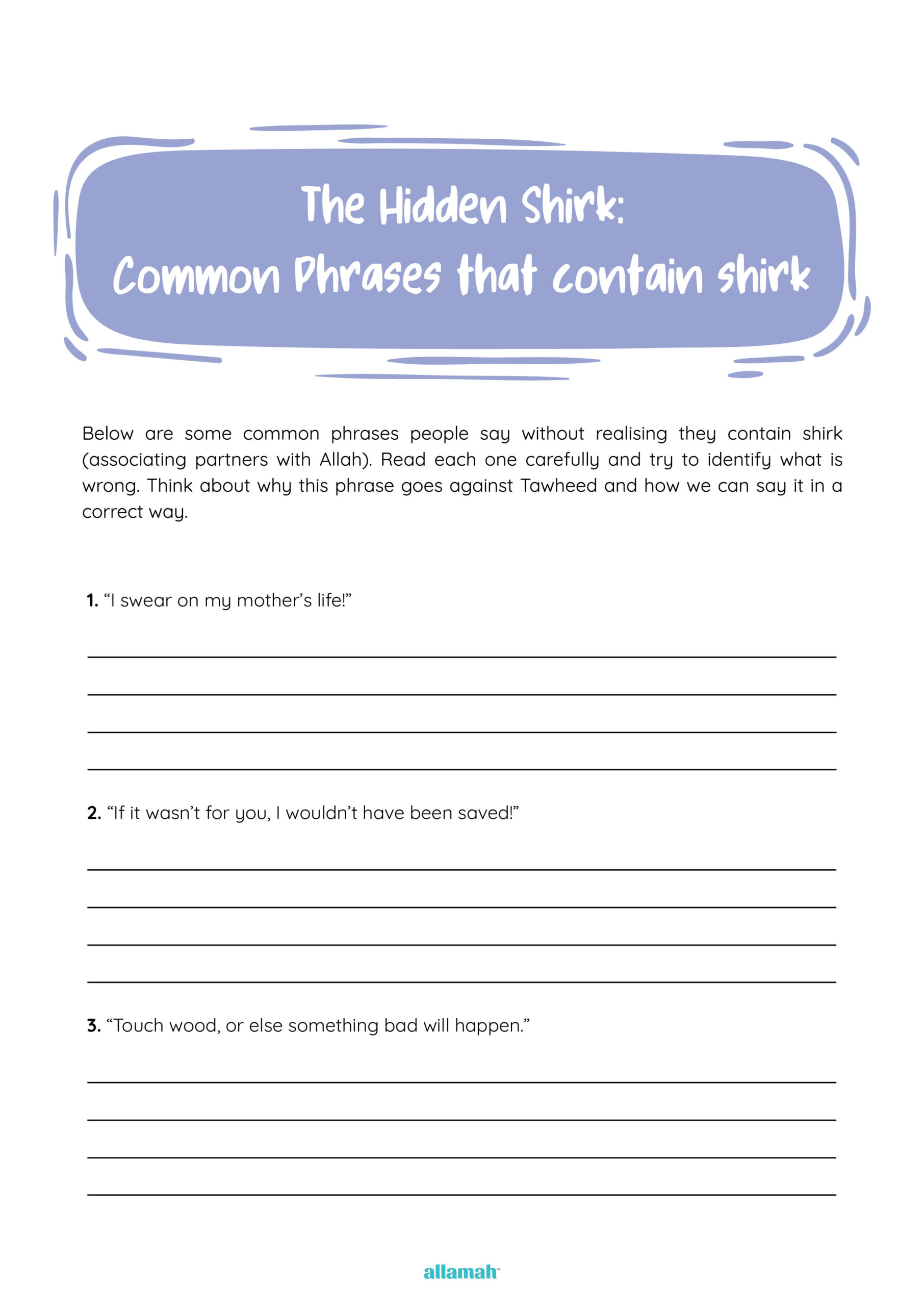The Hidden Shirk Info – Welcome to Allamah