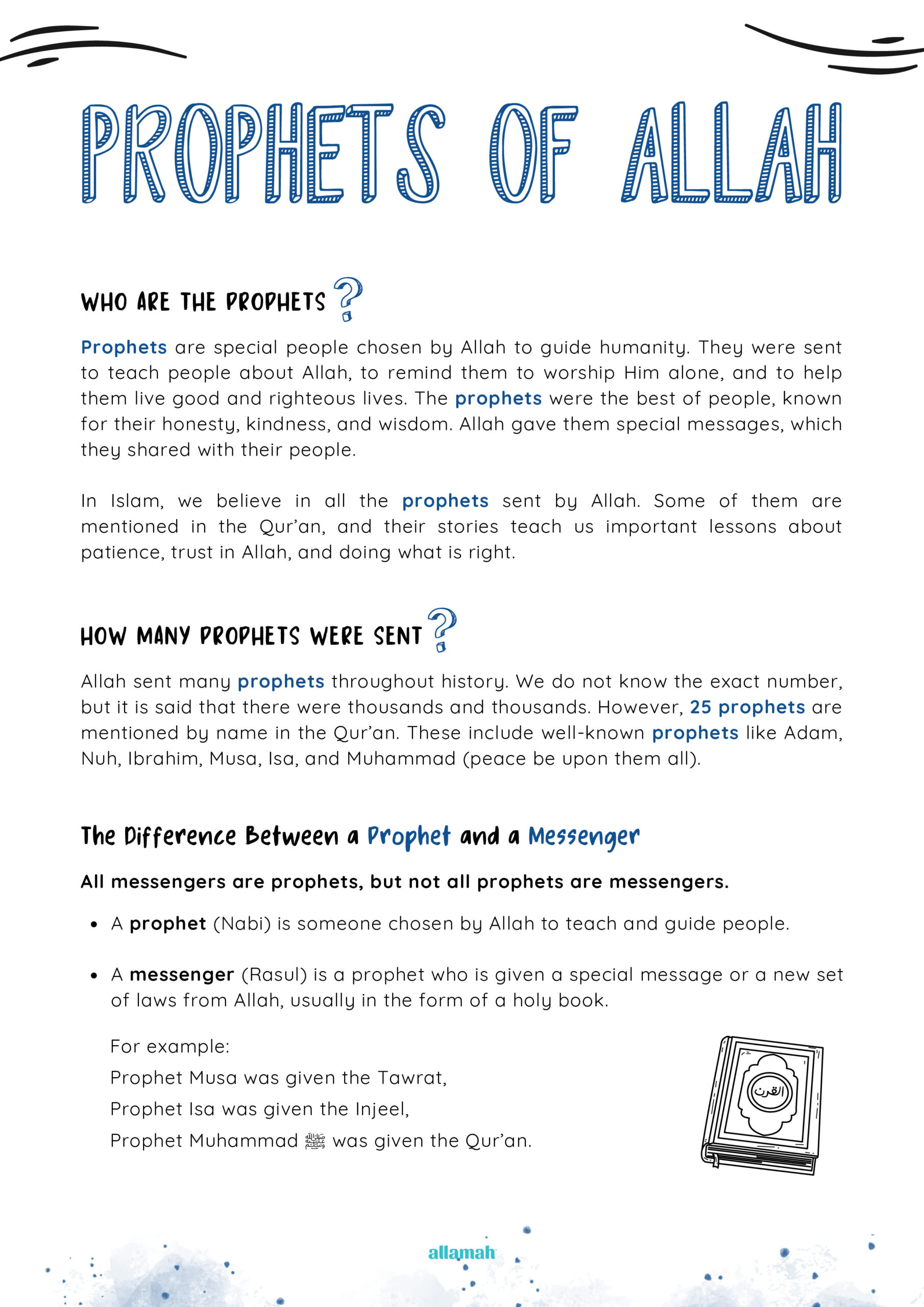 Prophets of Allah Info & Comprehension Questions – Welcome to Allamah