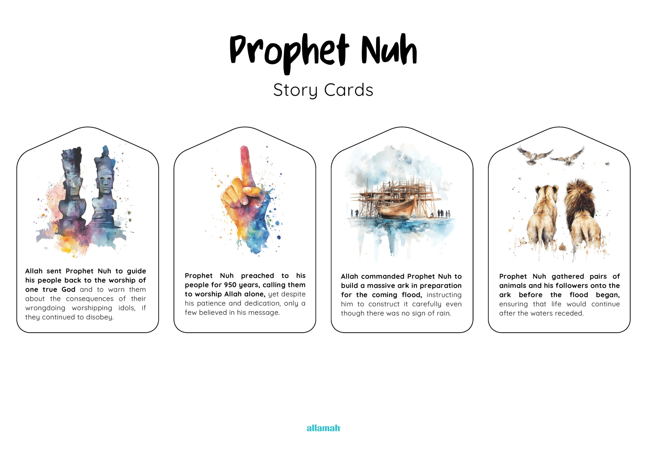 Prophet Nuh Story Cards – Welcome to Allamah