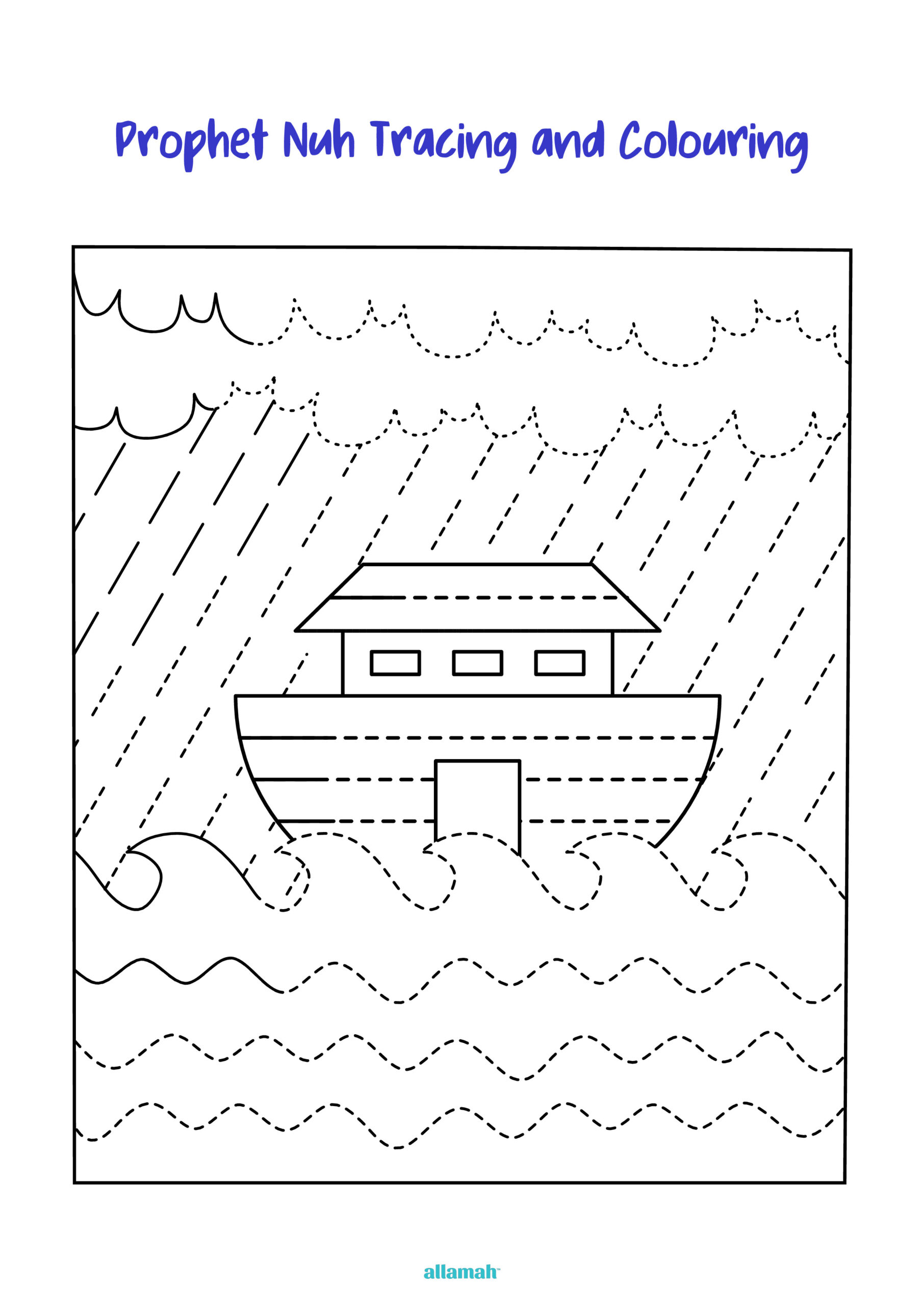 Prophet Nuh Tracing & Colouring – Welcome to Allamah