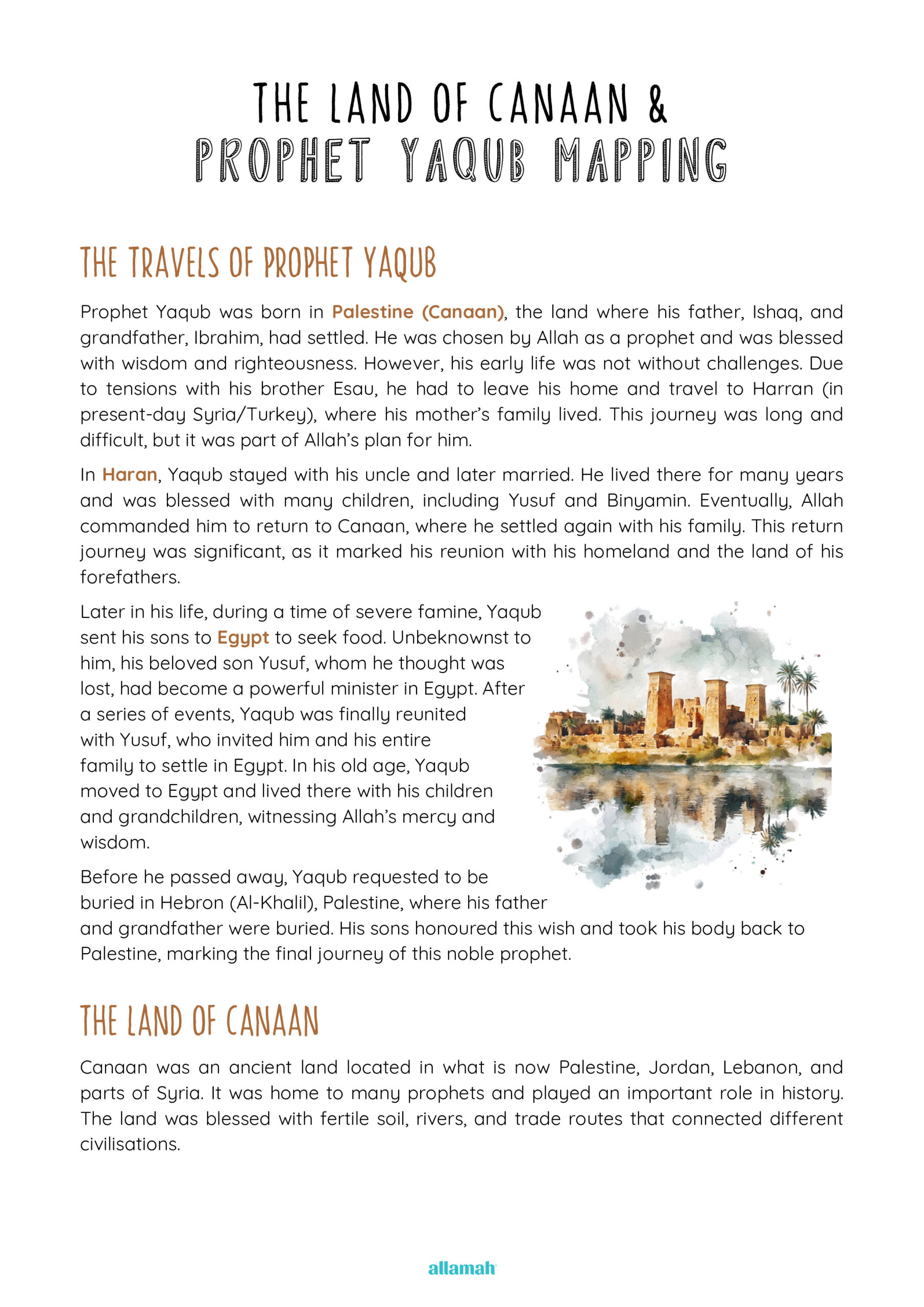 Prophet Yaqub Mapping – Welcome to Allamah