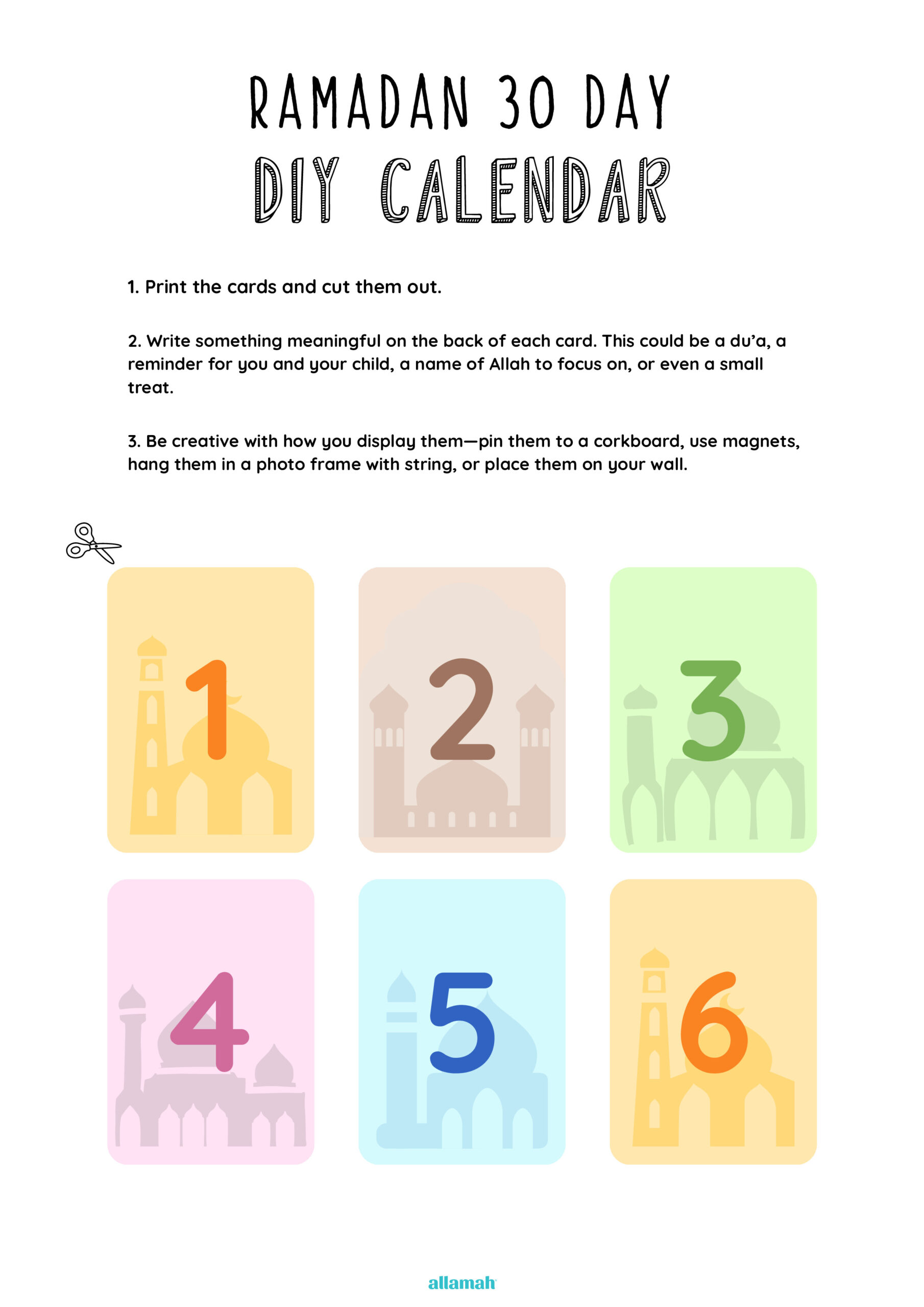 Ramadan 30-Day Calendar Craft – Welcome to Allamah