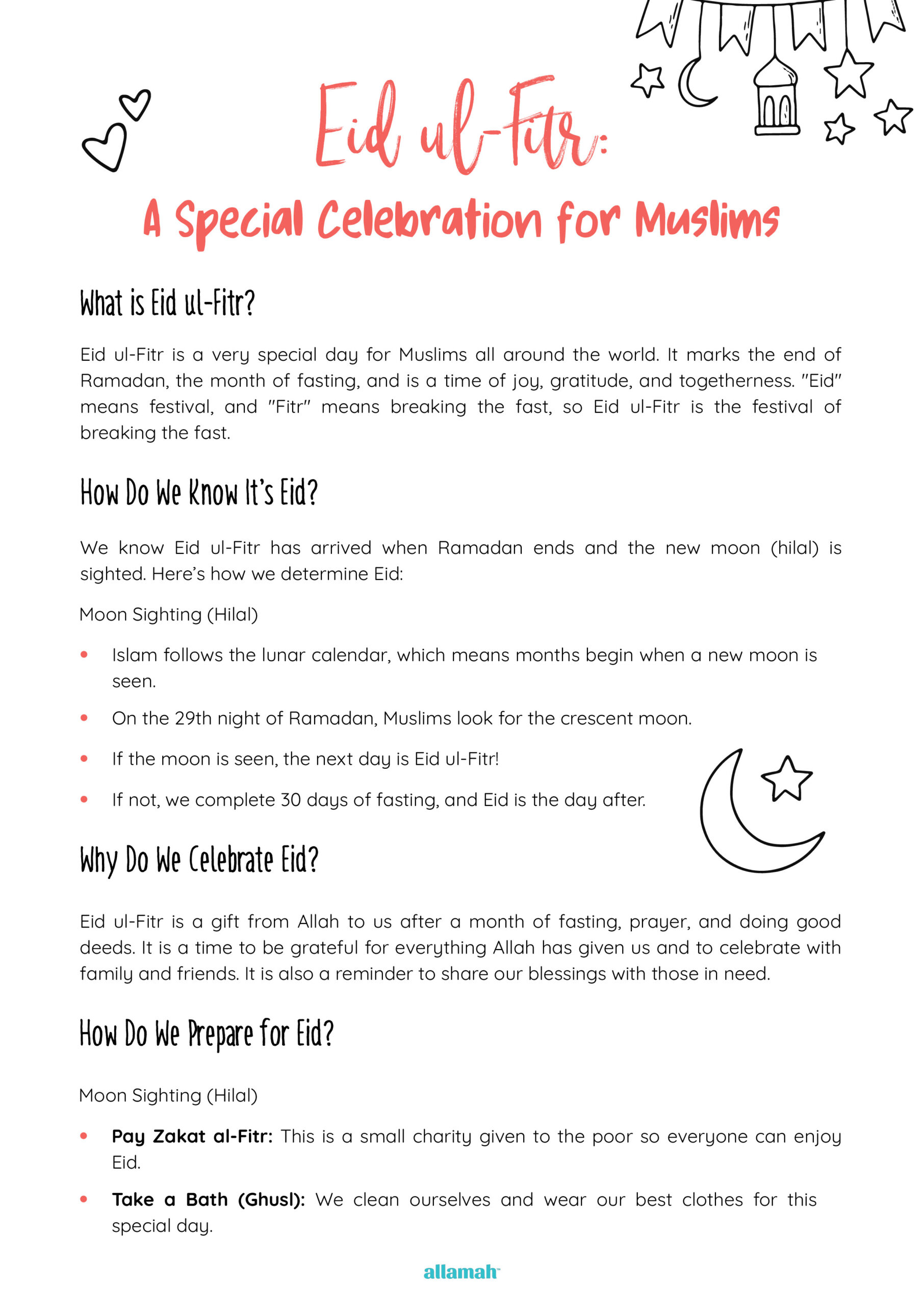 Eid ul Fitr Info & Comprehension Questions – Welcome to Allamah