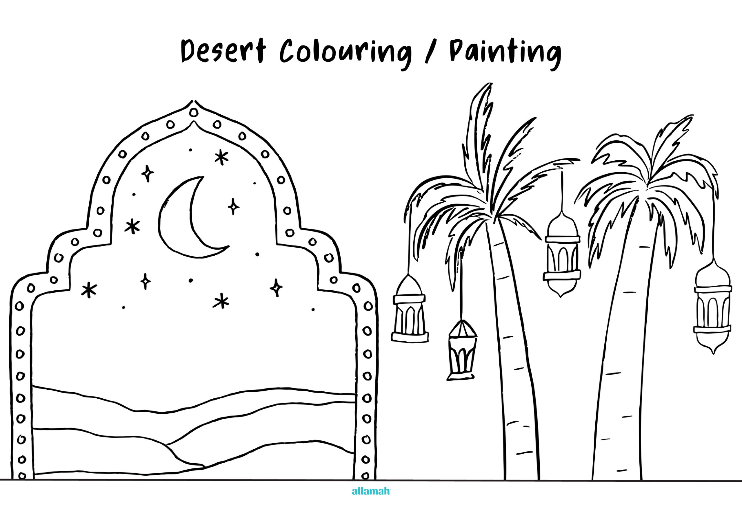 Simple Desert Colouring / Painting – Welcome to Allamah
