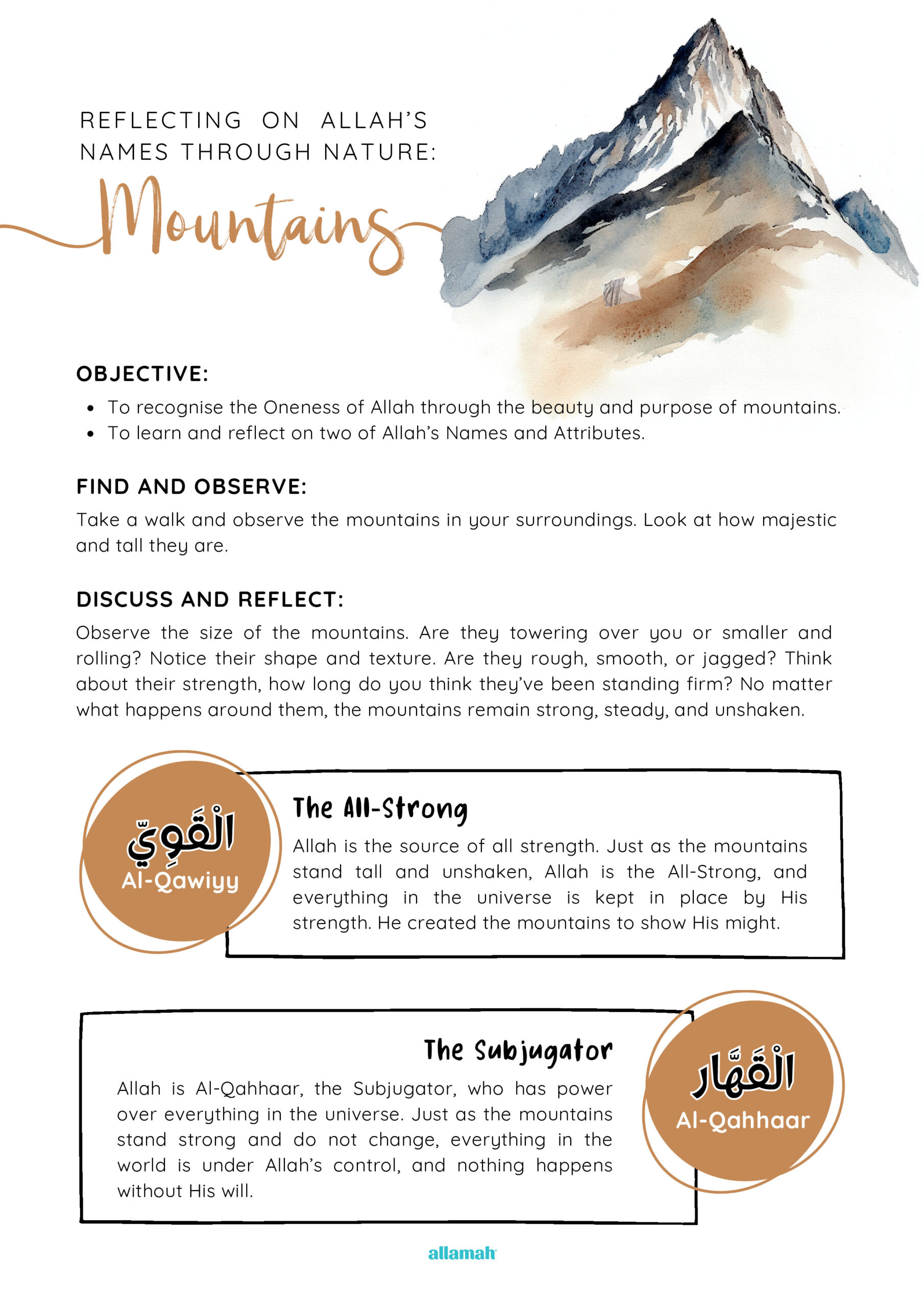 Reflecting on Allah’s Names Through Nature: Mountains – Welcome to Allamah