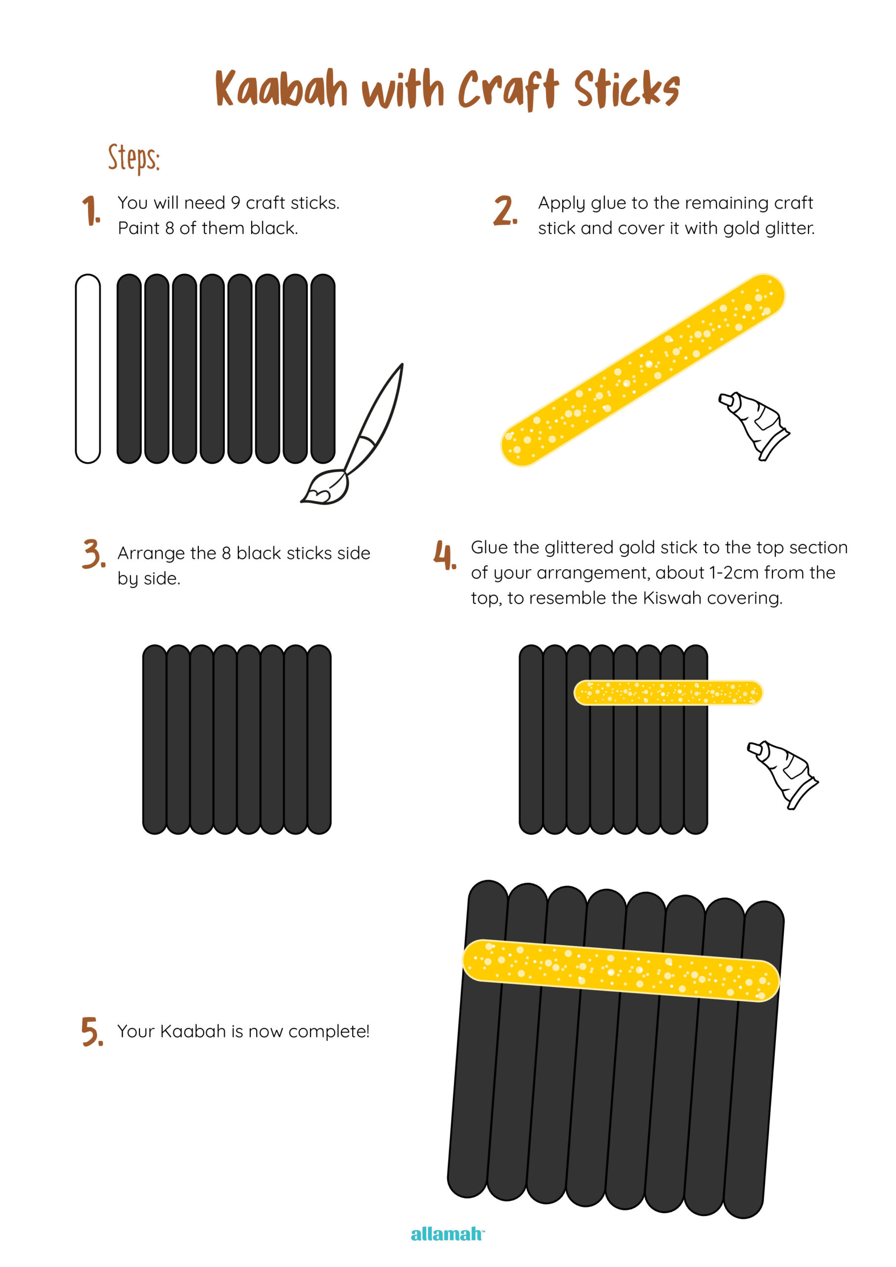 Kaaba with Craft Sticks – Welcome to Allamah