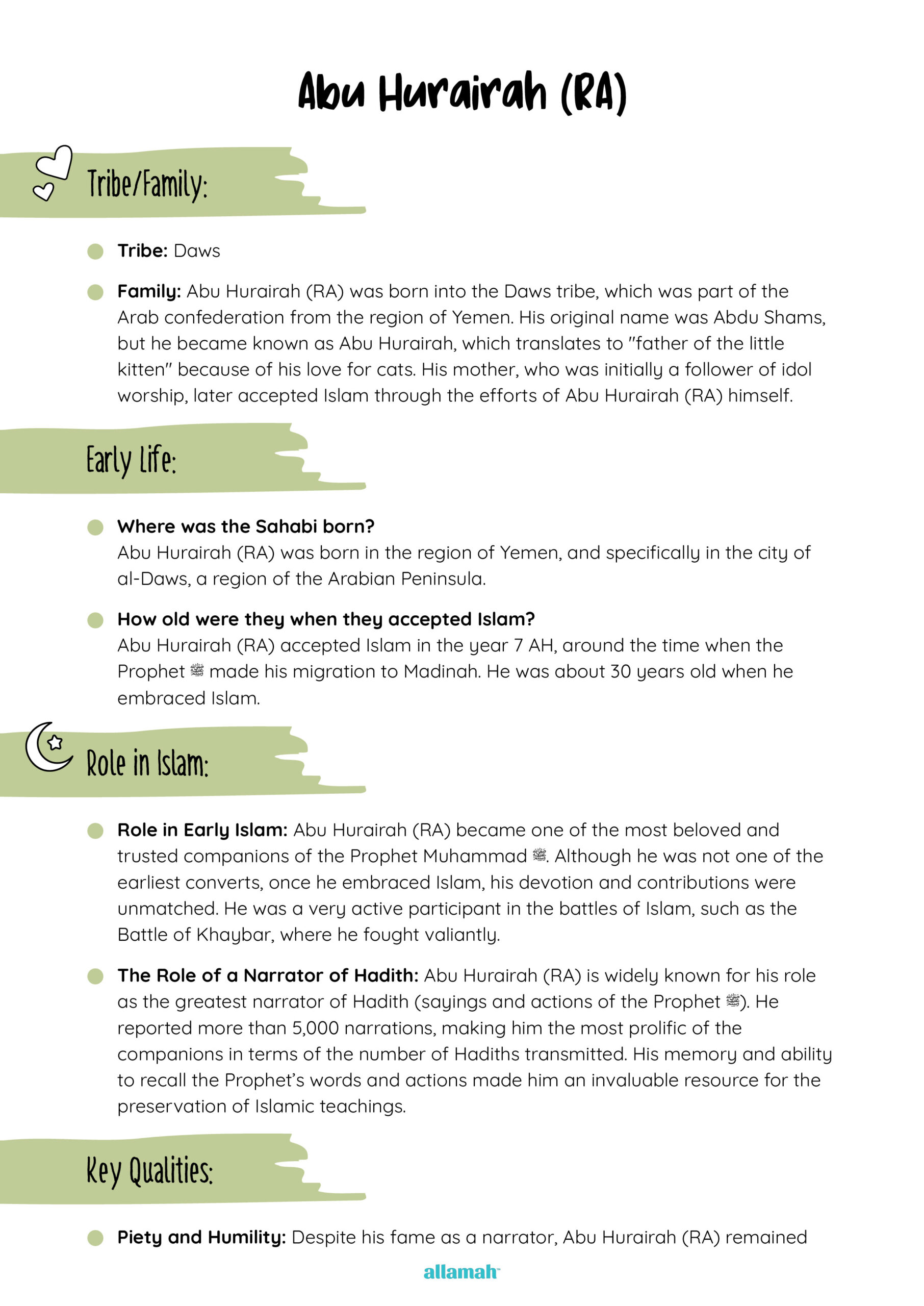 Abu Hurairah Info – Welcome to Allamah