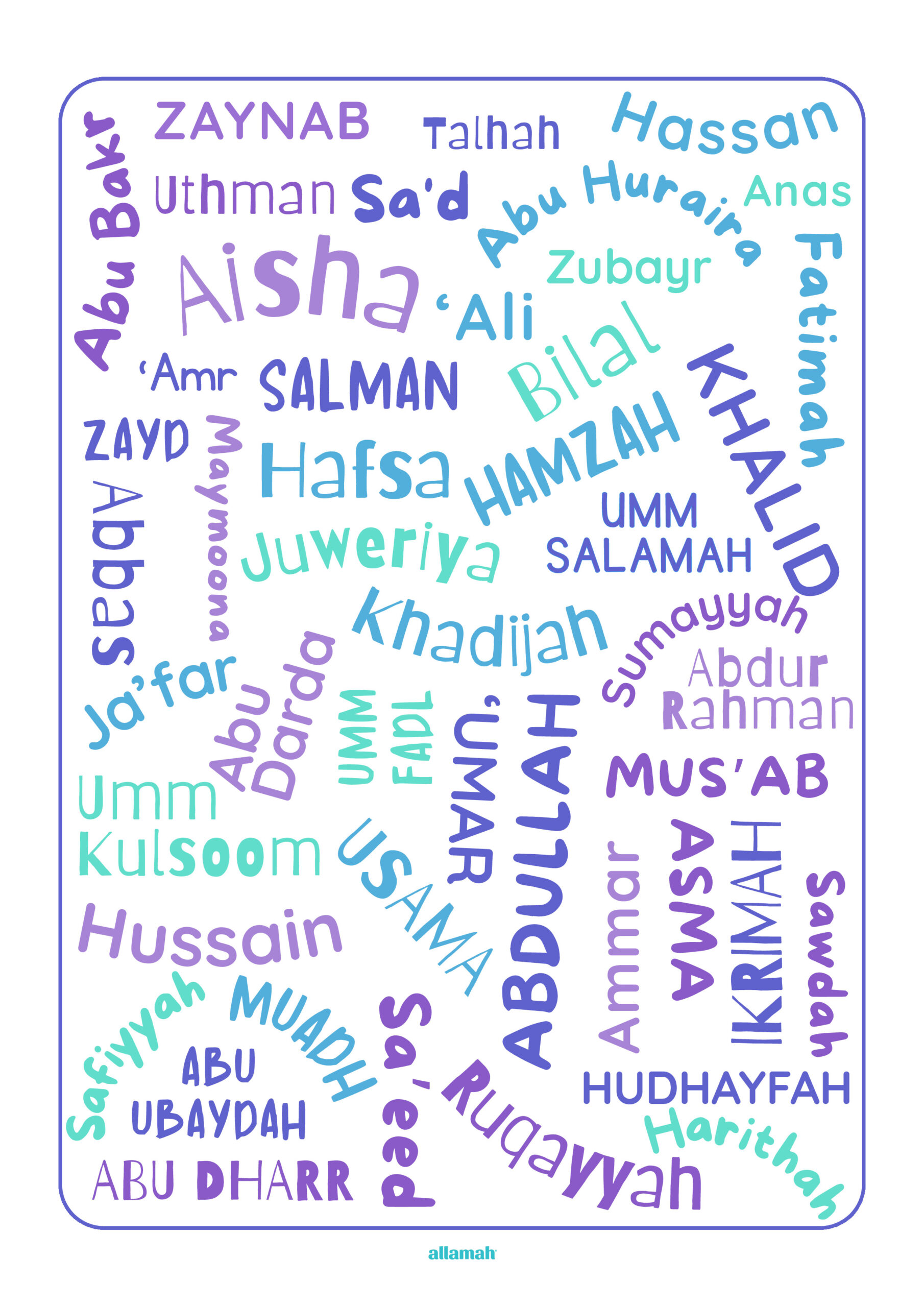Sahabah Typography Poster – Welcome to Allamah