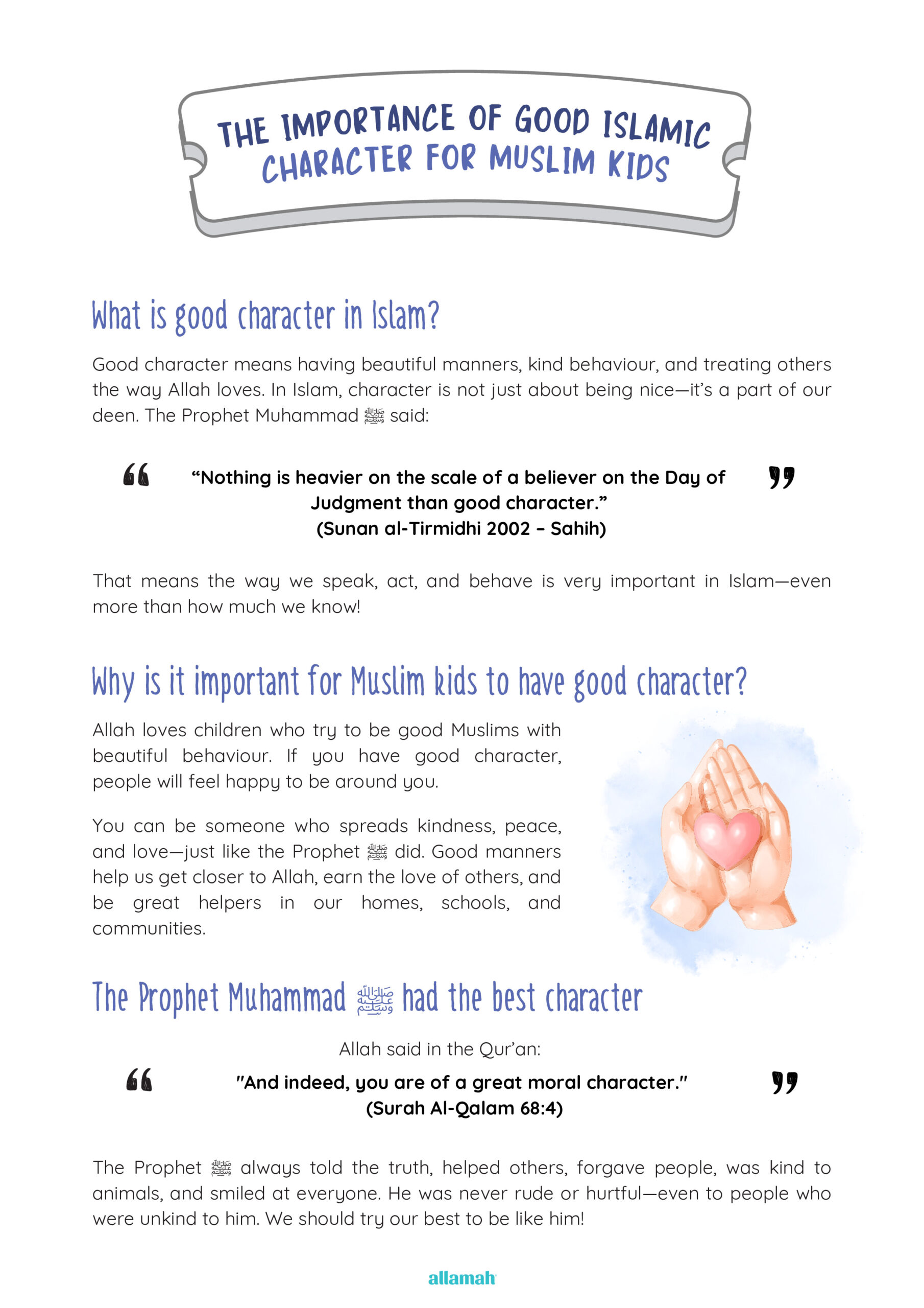 Importance of Good Manners & Character – Welcome to Allamah