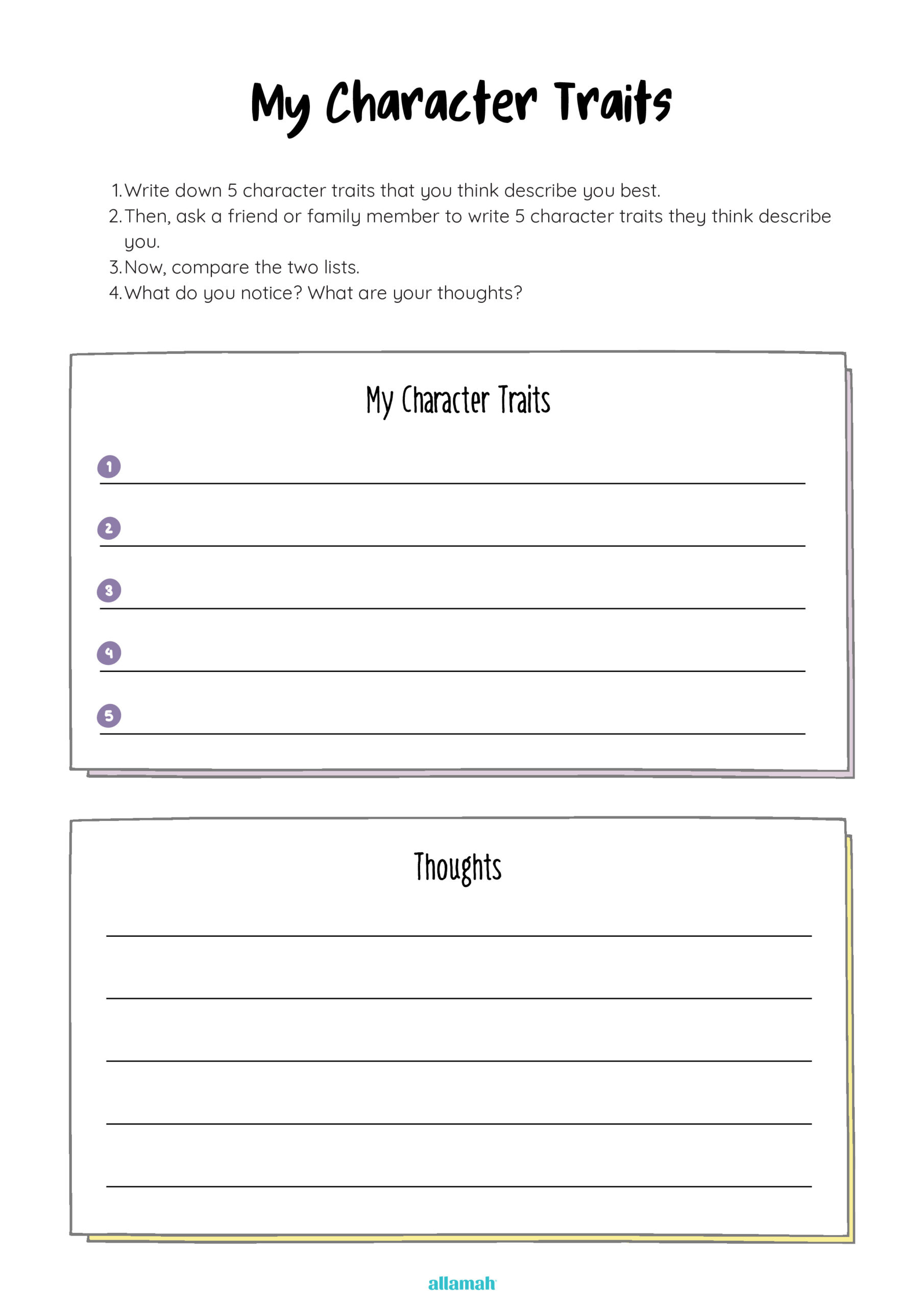My Character Traits – Welcome to Allamah