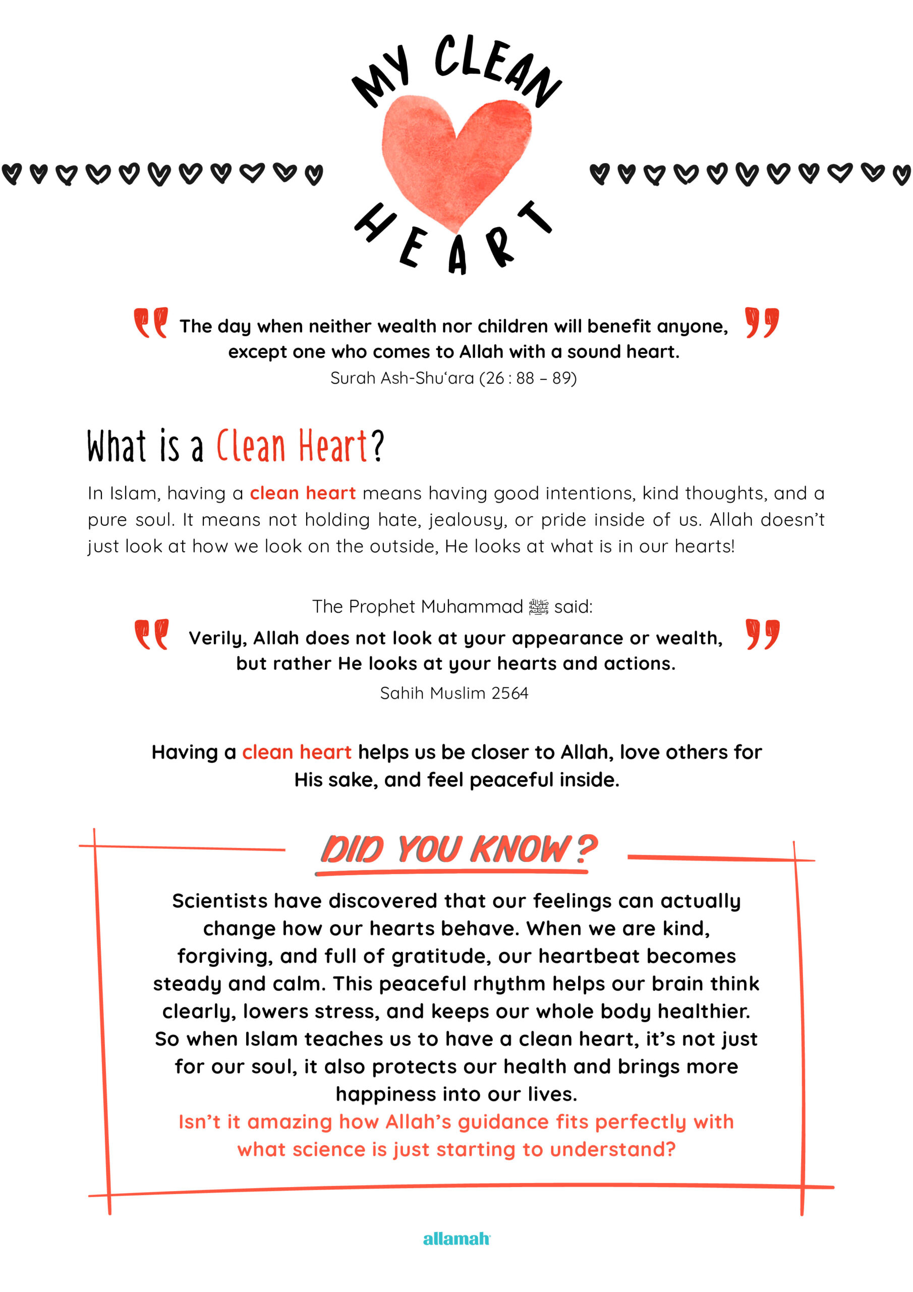 My Clean Heart Poster – Welcome to Allamah