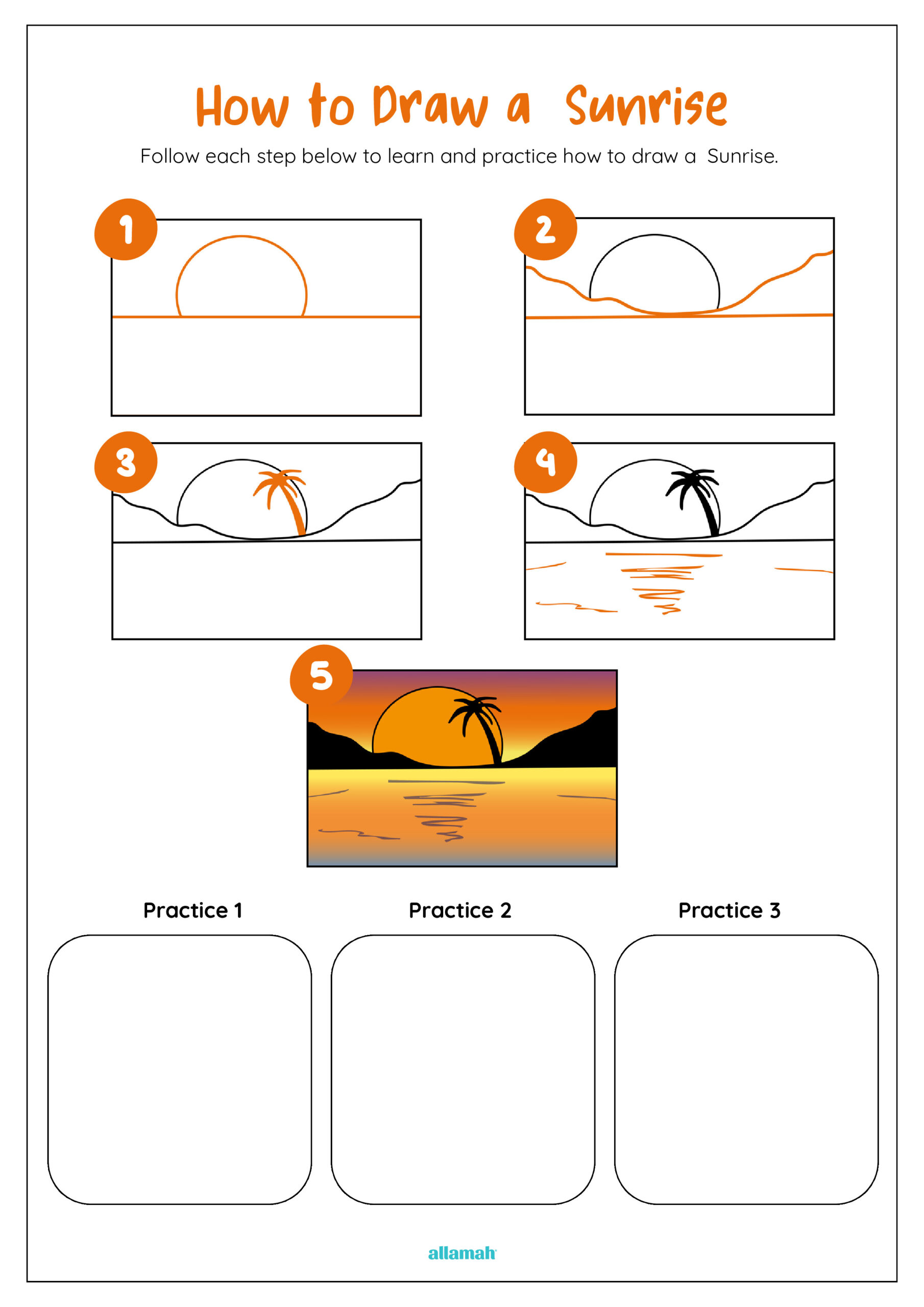 Step by Step – Draw a Sunrise – Welcome to Allamah