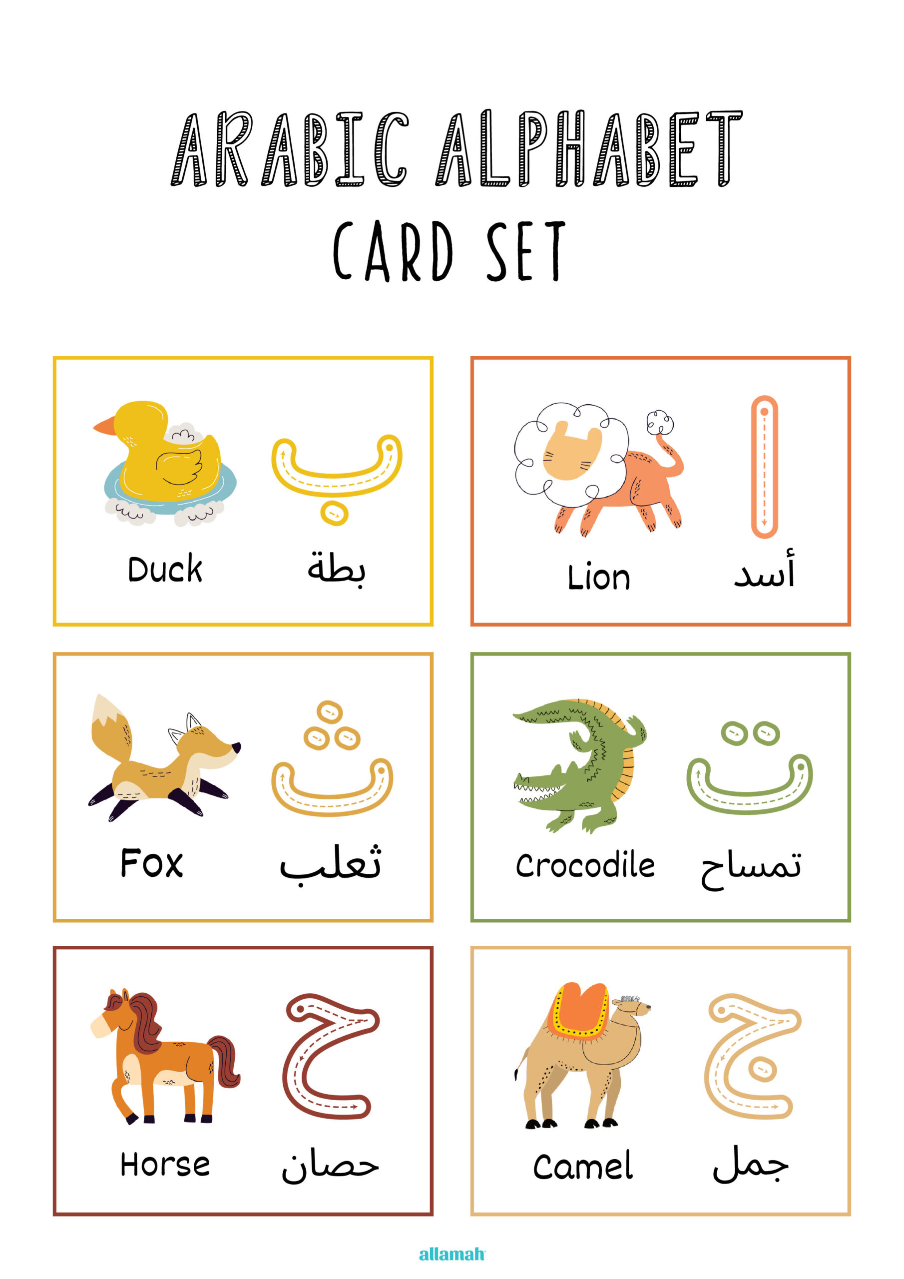 Arabic Alphabet Cards – Welcome to Allamah
