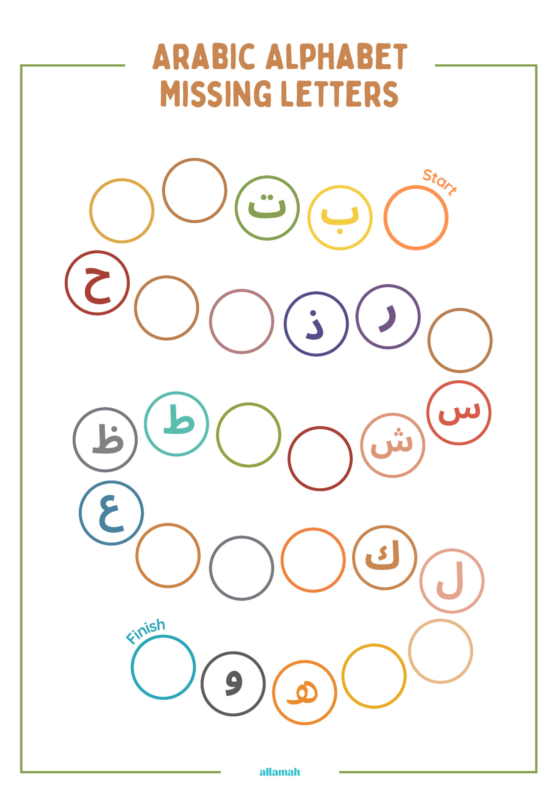 Arabic Alphabet Activity – Welcome to Allamah