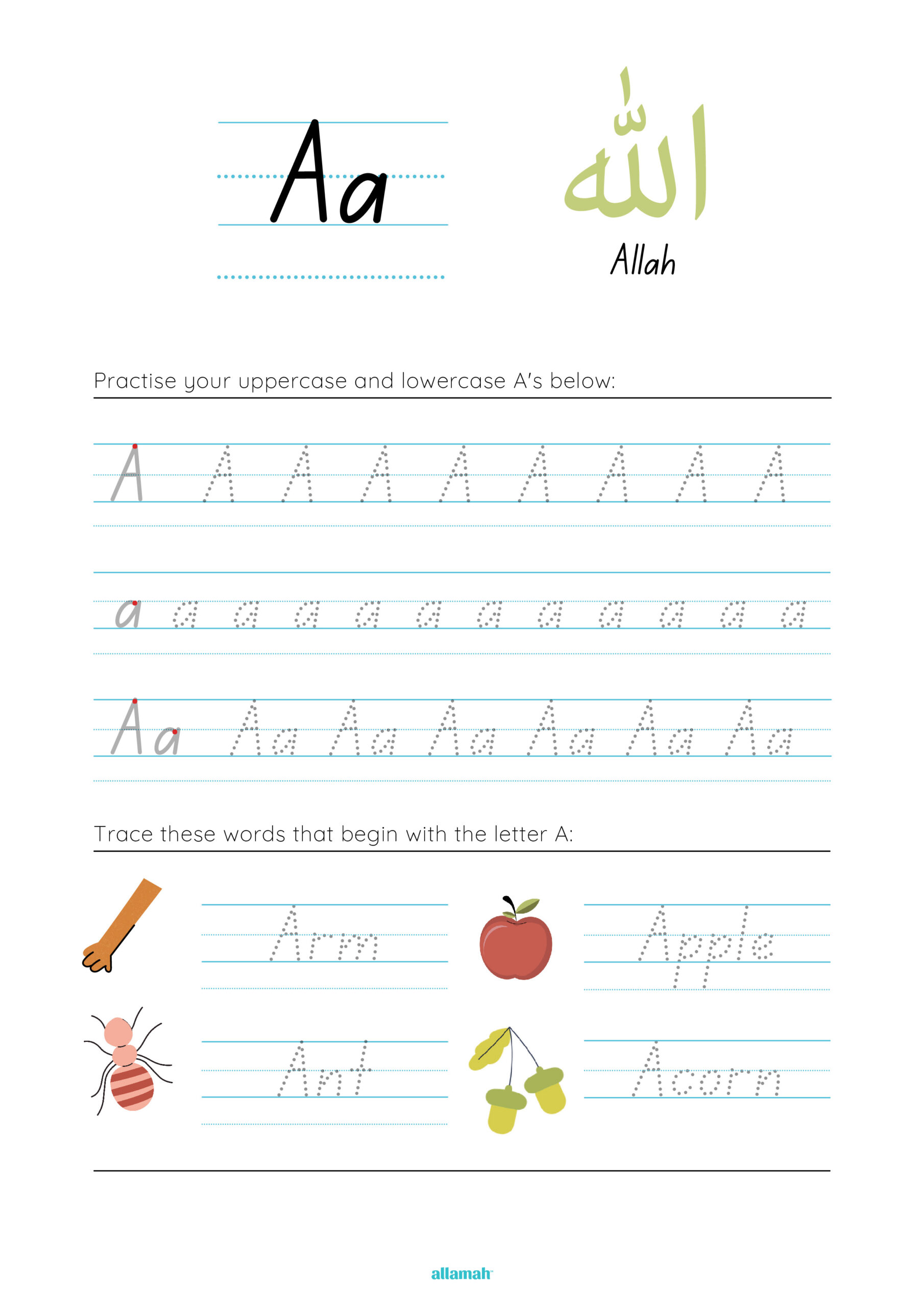 Kindergarten Alphabet Handwriting Practice – Welcome to Allamah