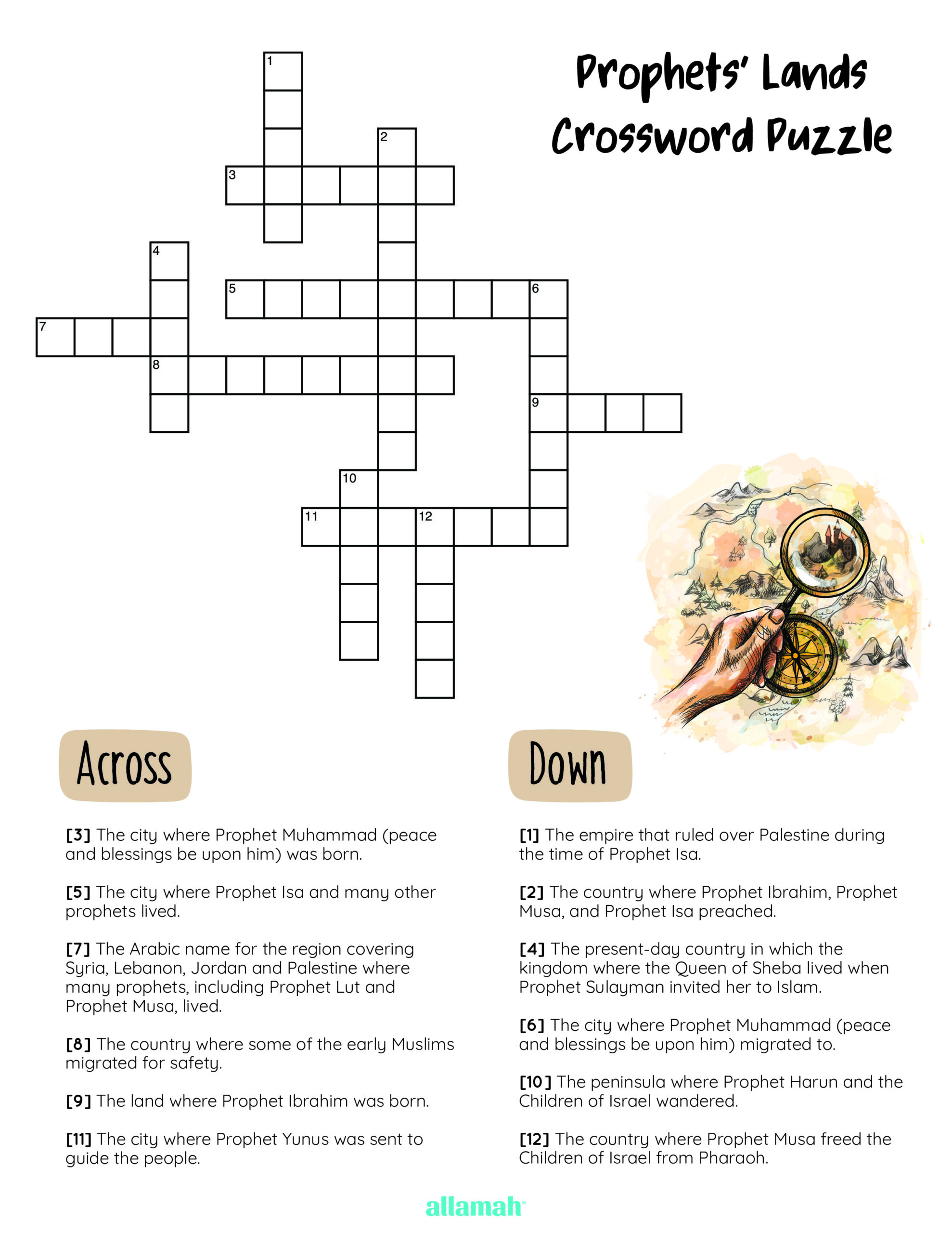 Prophets’ Lands Crossword – Welcome to Allamah