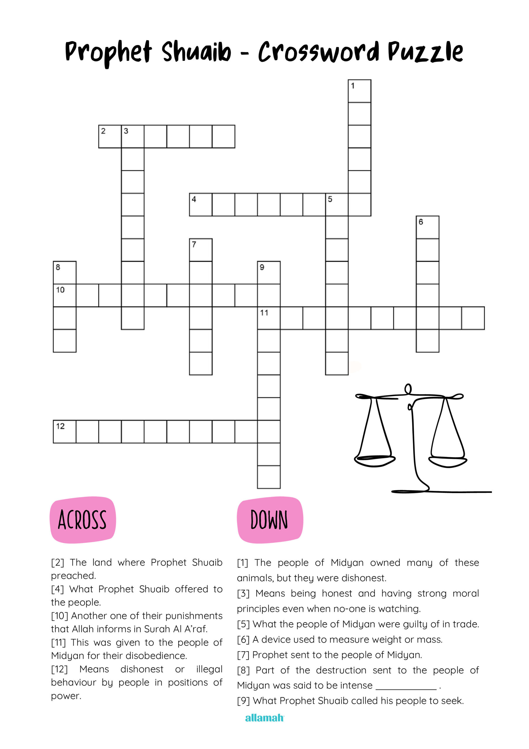 Prophet Shuaib Crossword – Welcome to Allamah