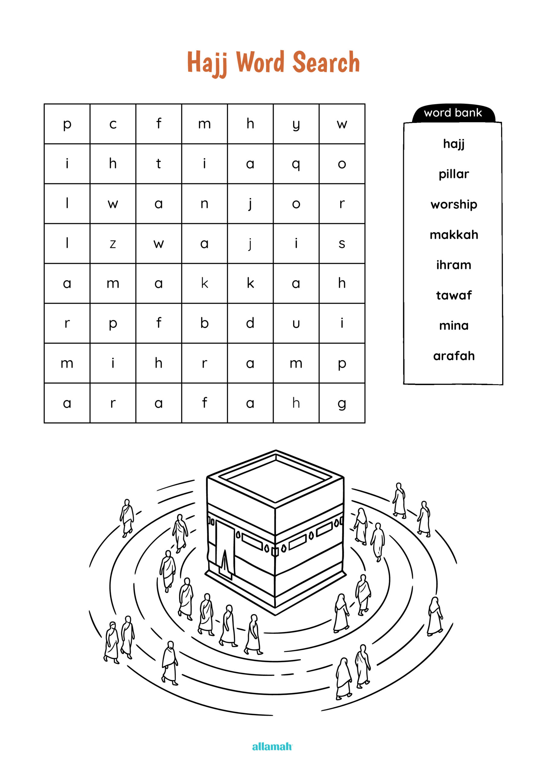 Hajj Word Search – Welcome to Allamah
